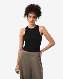 Devon Cotton Singlet | Black | Forcast - Forcast AU