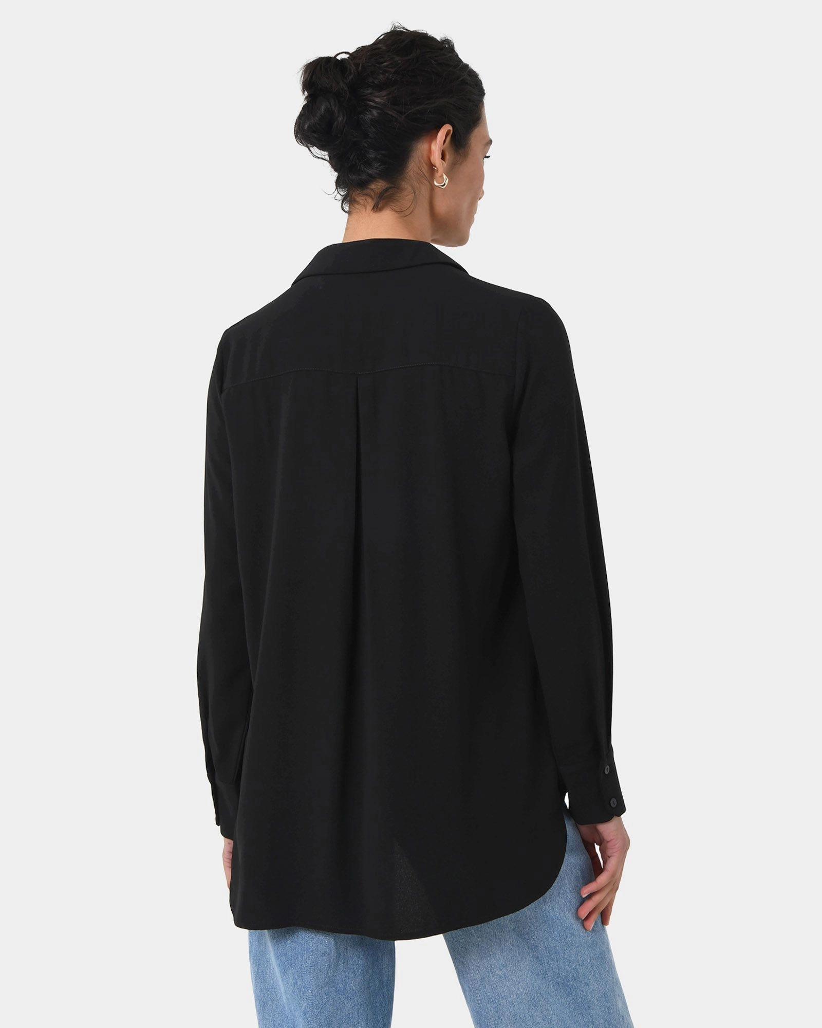 Kevin Relax Fit Crepe Shirt | Black | Forcast - Forcast AU Kevin Relax Fit Crepe Shirt | Black | Forcast - Forcast AU